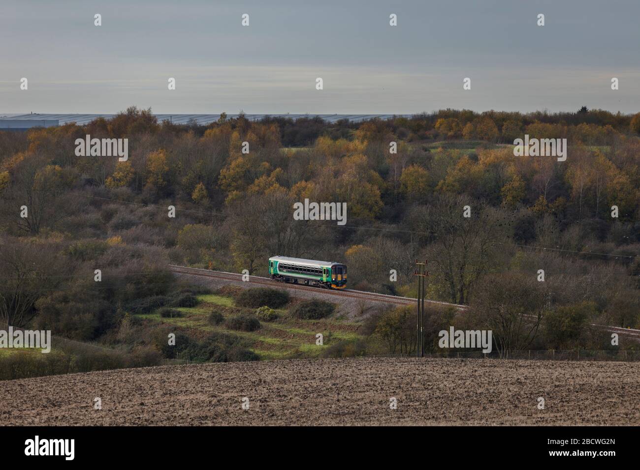 London Midland class 153 single carriage sprinter train 153366 passing ...