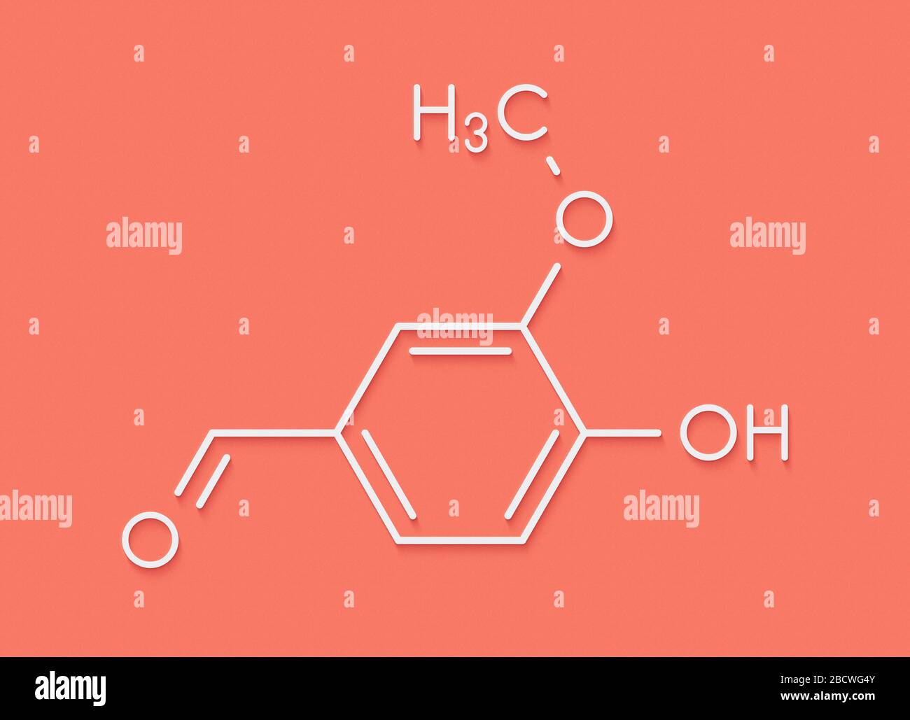 Vanillin vanilla extract molecule. Skeletal formula Stock Photo - Alamy