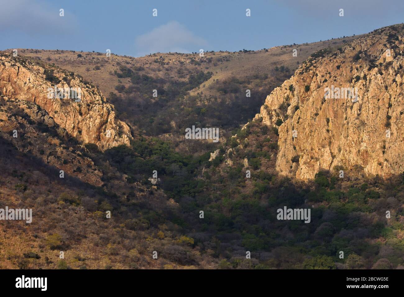 African Mountain Pass Valley With Cliffs Stock Photo - Alamy