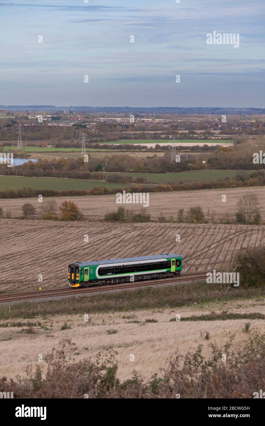 London Midland class 153 single carriage sprinter train 153366 passing ...