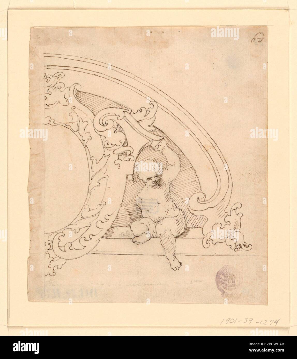 Project for a Decorative Pediment. Research in ProgressA seated child ...