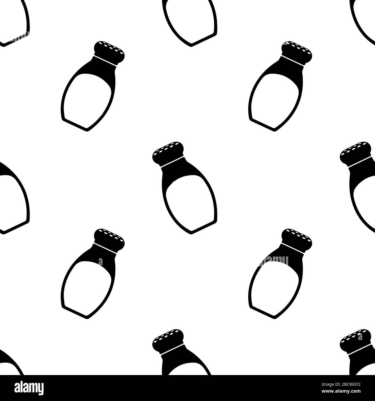 Salt shakers seamless pattern. Spice bottles icons isolated on white ...