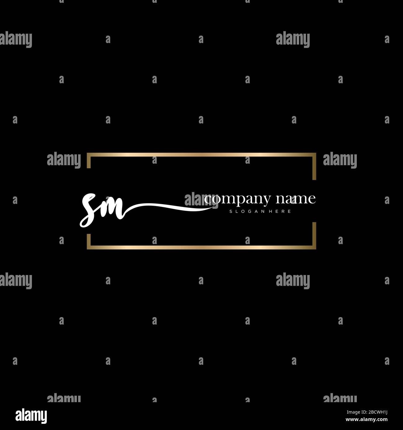 SM Initial Letter handwriting logo hand drawn template vector, logo for ...