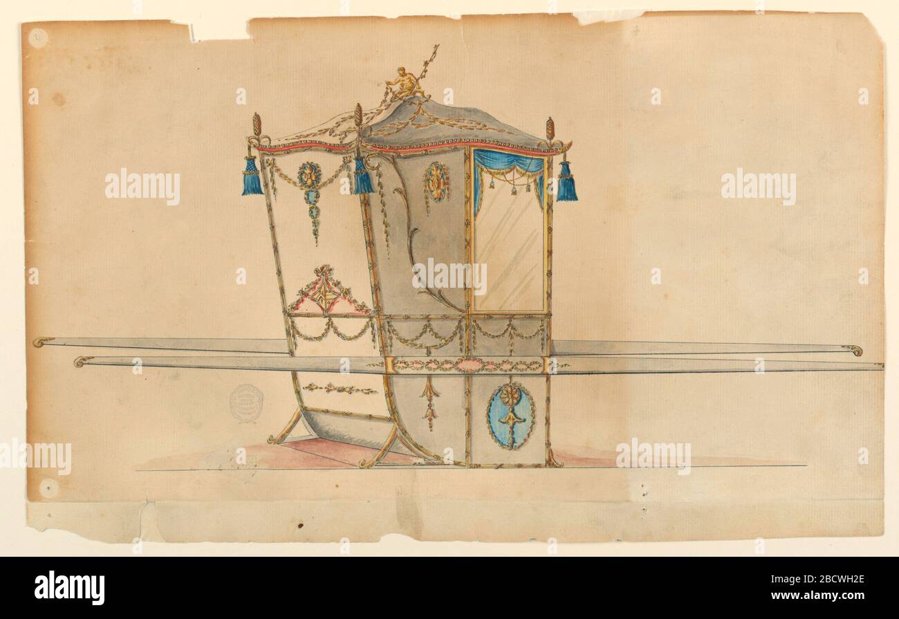 Design for a Sedan Chair. Research in ProgressShown from the rear right ...