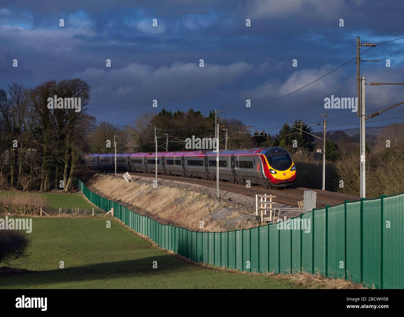 Virgin Trains class 390 Alstom pendolino train 390157 on the west coast ...