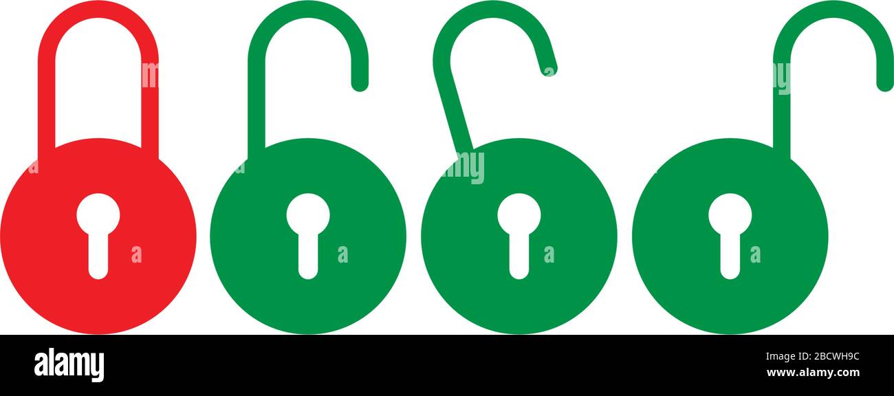 lock and unlock set icon illustration Stock Vector Image & Art - Alamy