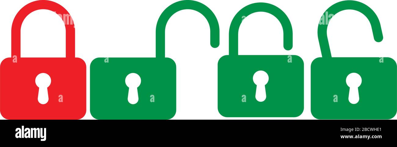 lock and unlock set icon illustration Stock Vector Image & Art - Alamy