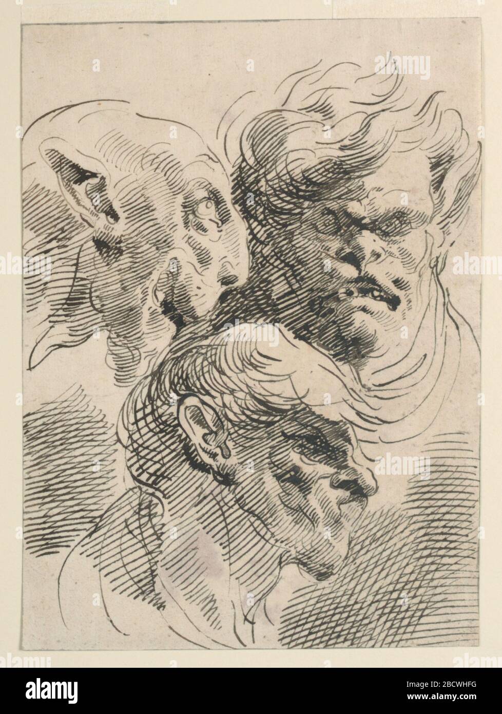 Grotesque Heads. Research in ProgressThree human heads rendered ...