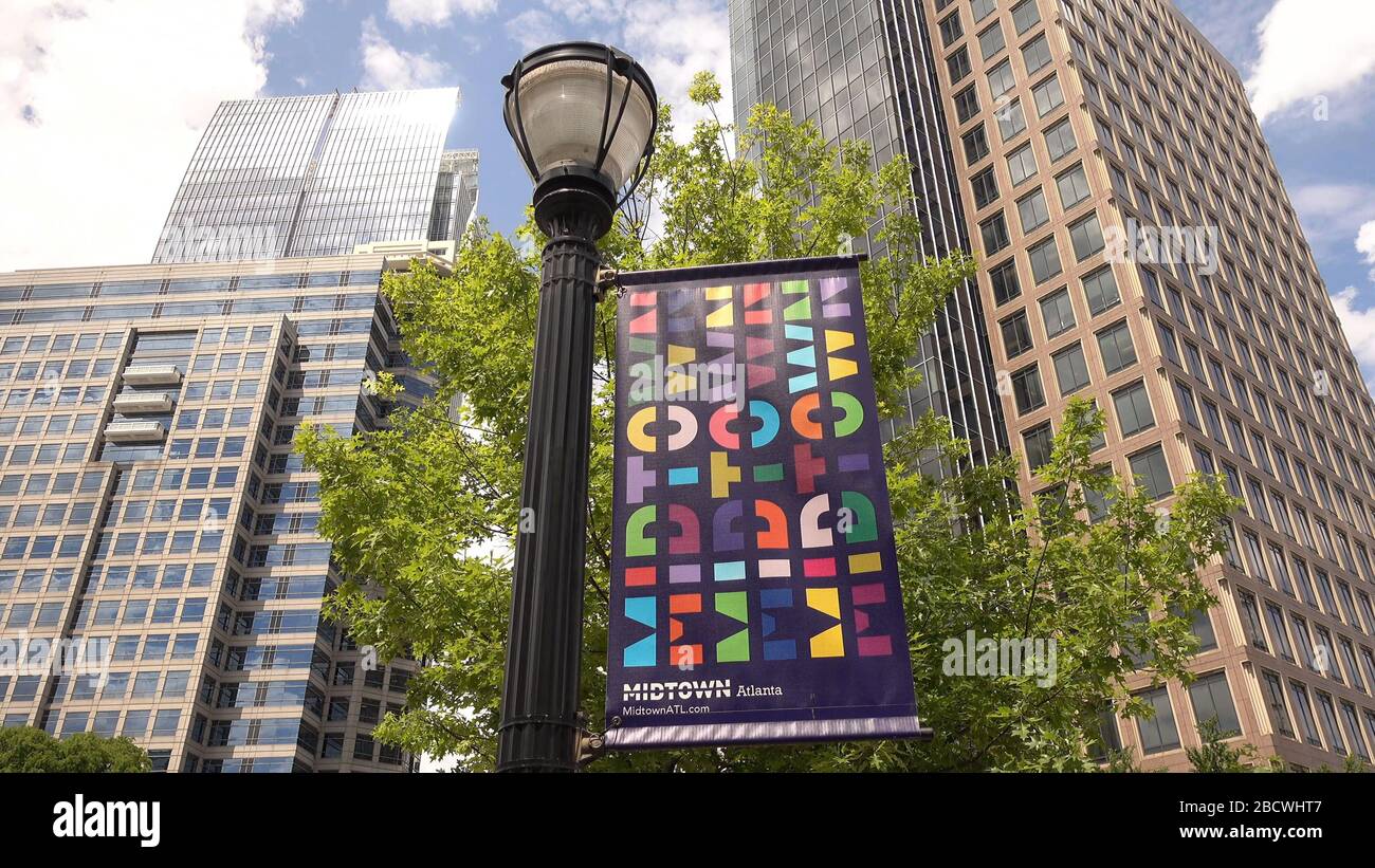 Modern sign of Midtown Atlanta - ATLANTA, USA - APRIL 20, 2016 Stock ...