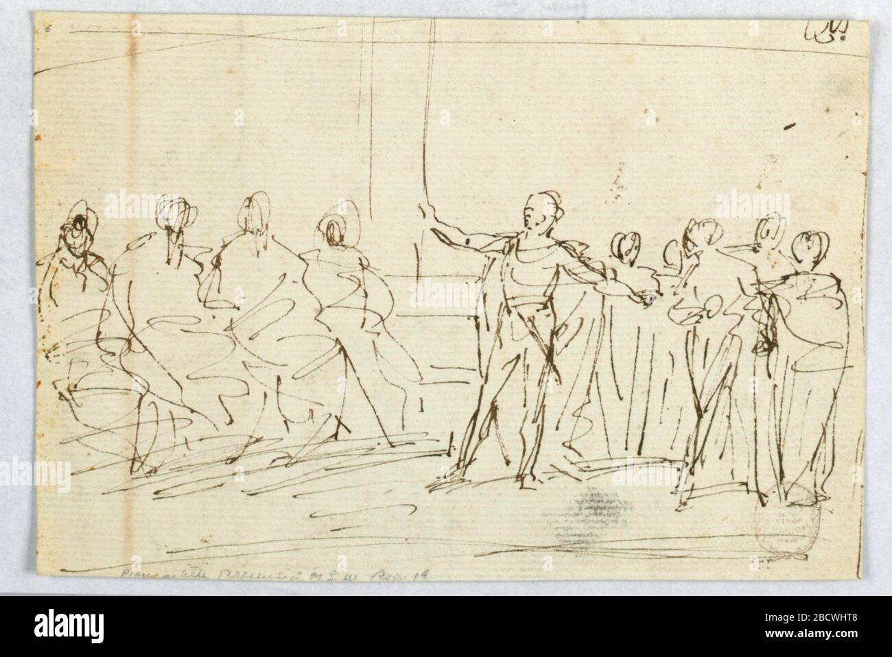 Man Giving Speech. Research in ProgressRoughly sketched scene of a ...