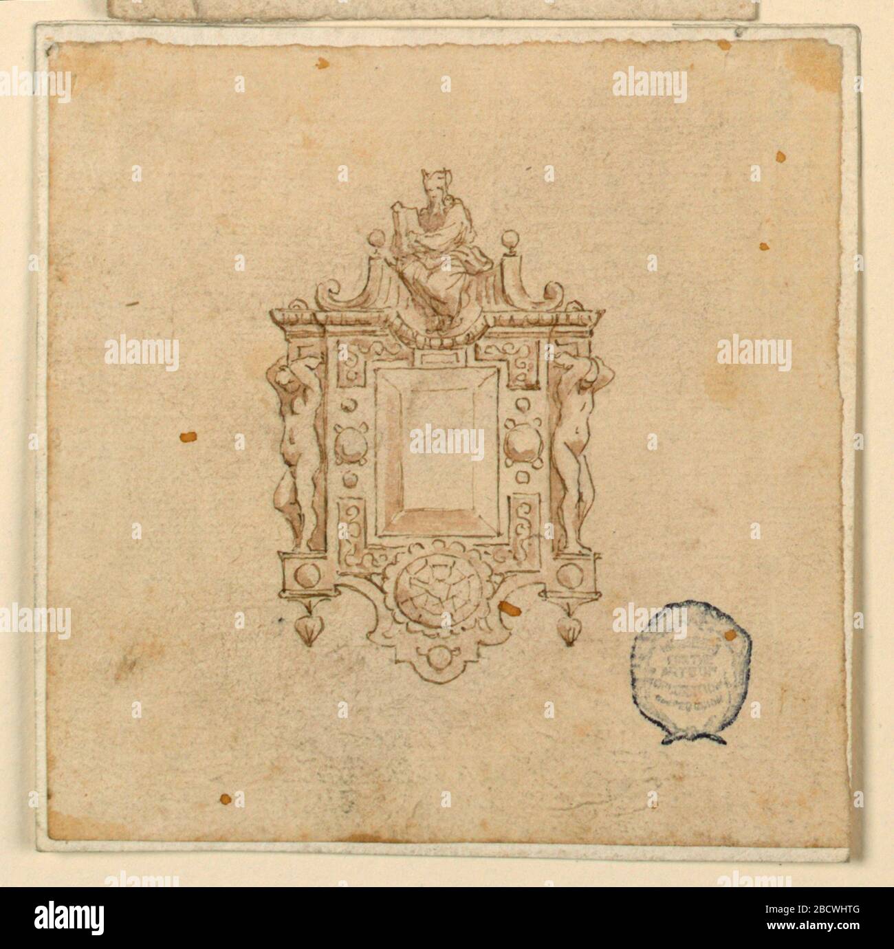 Design for Brooch with Moses. Research in ProgressAn escutcheon frames ...