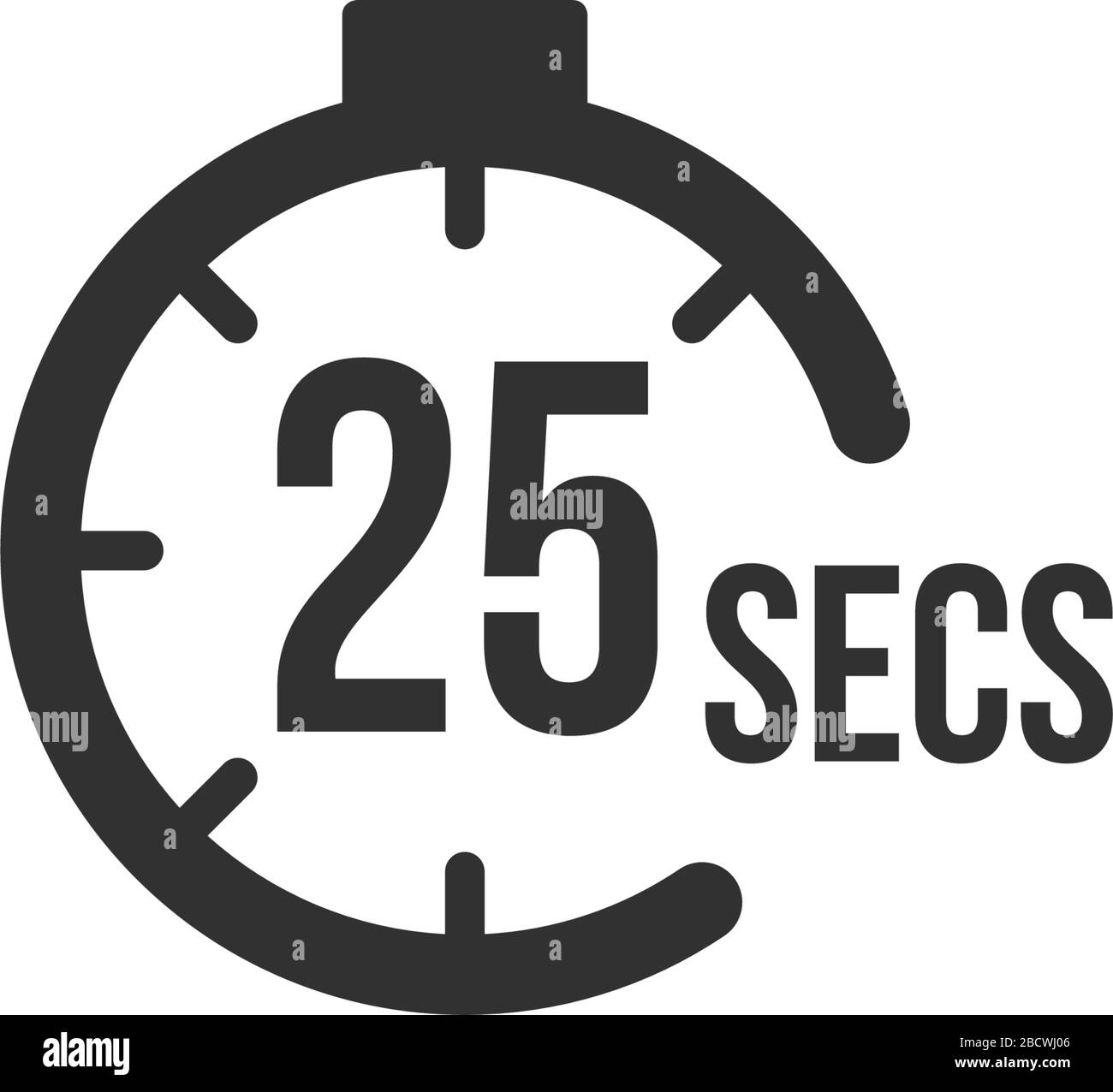 25 seconds Countdown Timer icon set. time interval icons. Stopwatch and time measurement. Stock ...