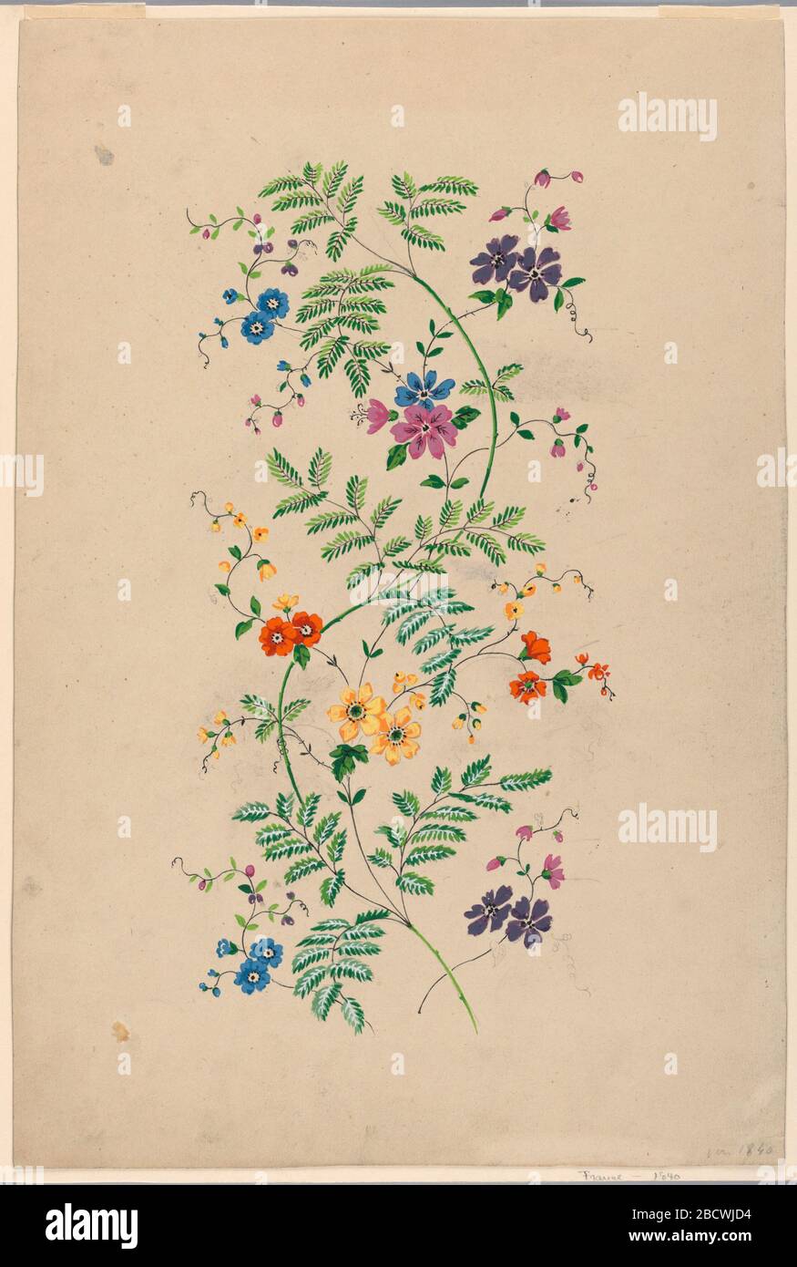 Design for a Vertical Rinceau for a Woven Fabric. Research in ...