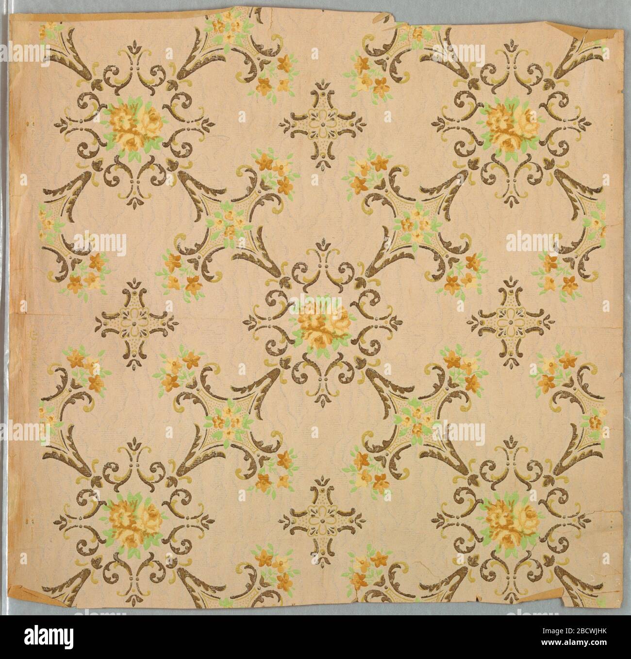 Ceiling paper. Research in ProgressOn tan moire ground, overlapping ...