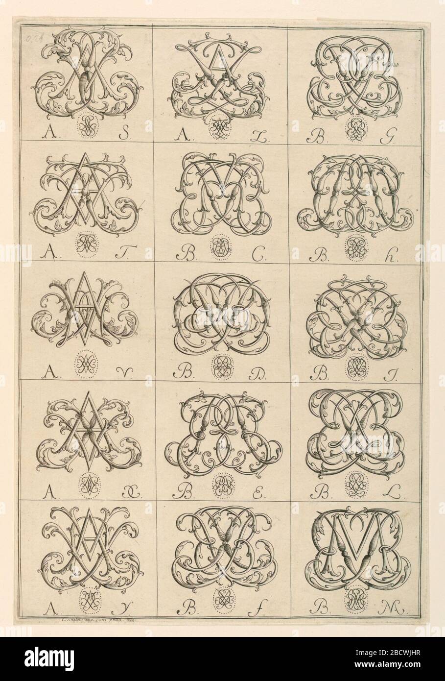 Engraving Monograms of two letters. Research in ProgressVertical ...