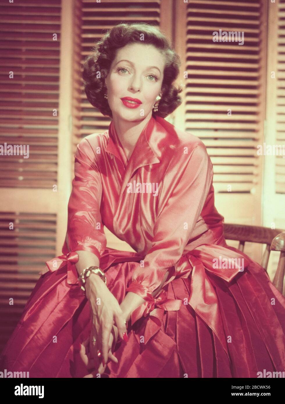 Loretta Young, seated for a color portrait, circa 1949 File Reference ...