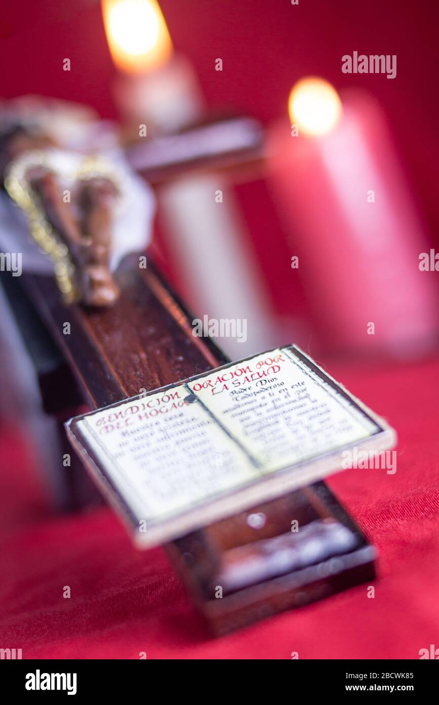 christ jesus holy week with candles behind and red tablecloth AND MANY ...