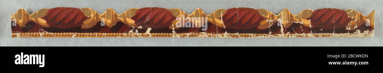 Border. Research in ProgressMaroon flock rope with metallic gold clasps ...