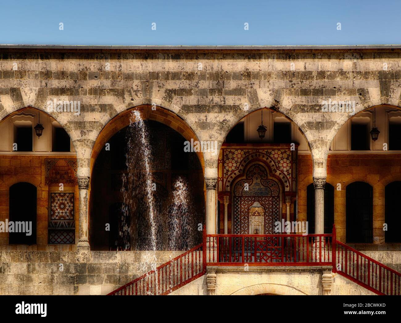 Main entrance to Beiteddine Palace, Beiteddine, Mount Lebanon, Lebanon ...