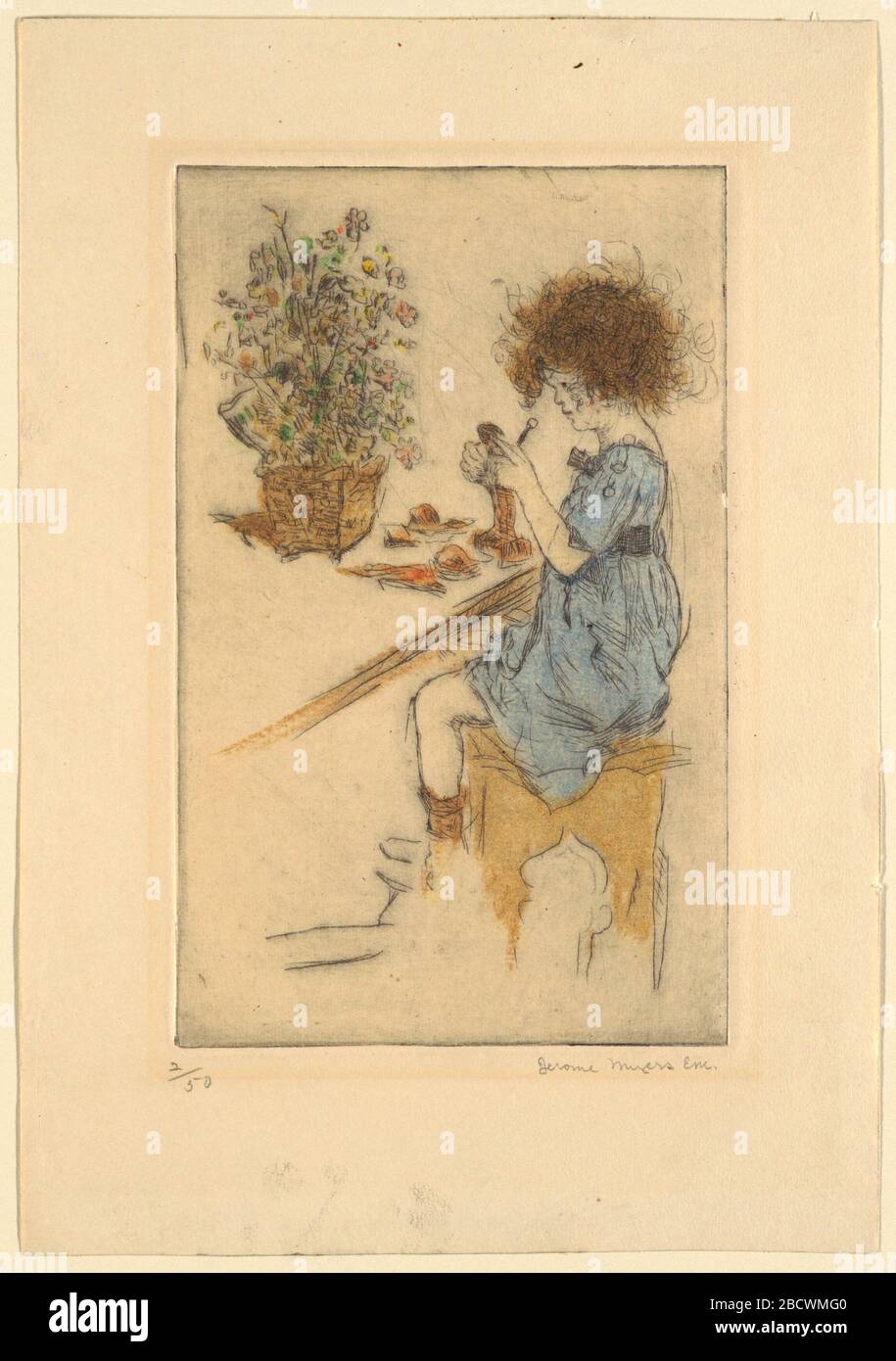 Virginia Modeling. Research in ProgressA young girl, sitting before a ...