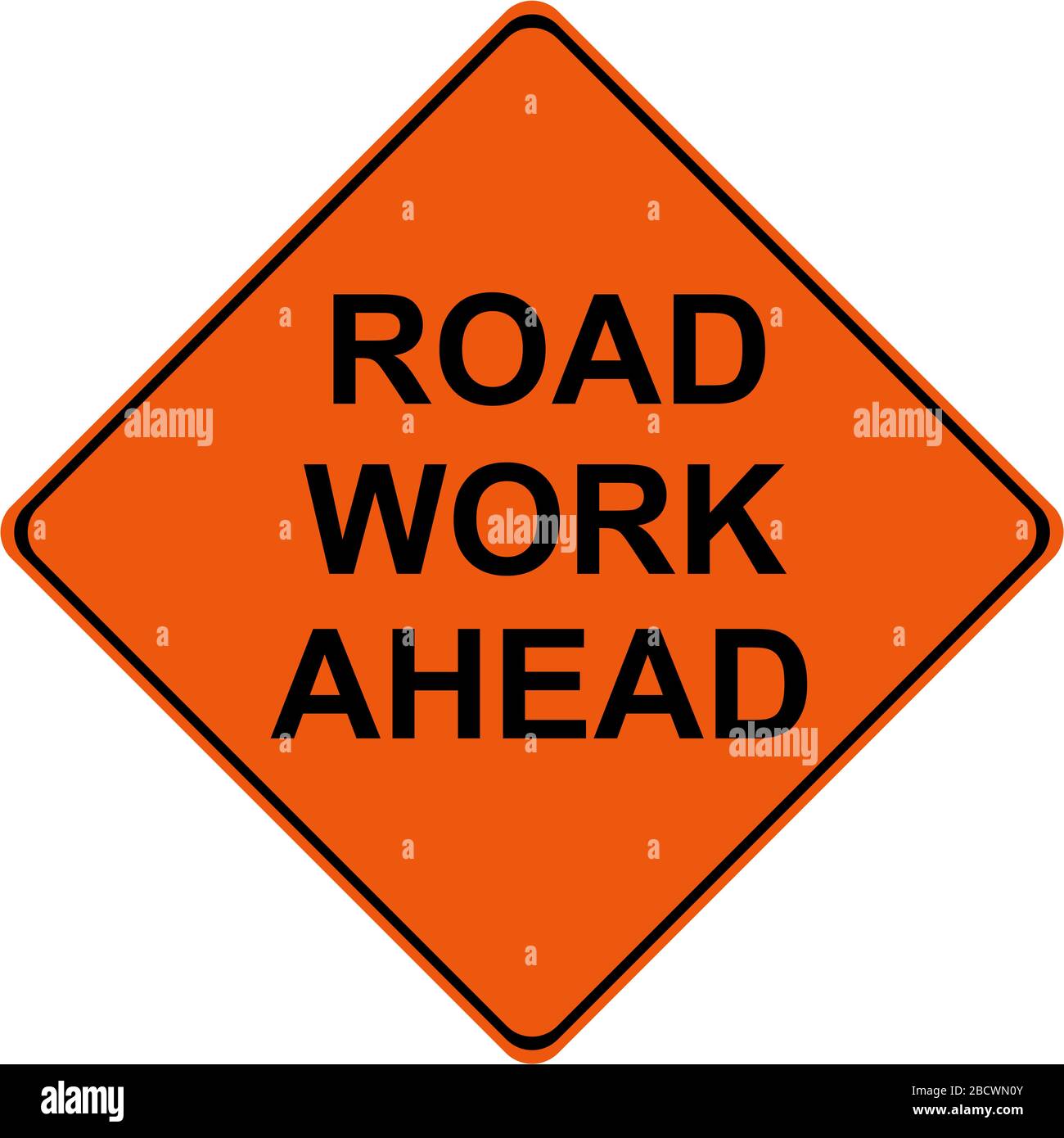 Road work ahead sign usa hi-res stock photography and images - Alamy