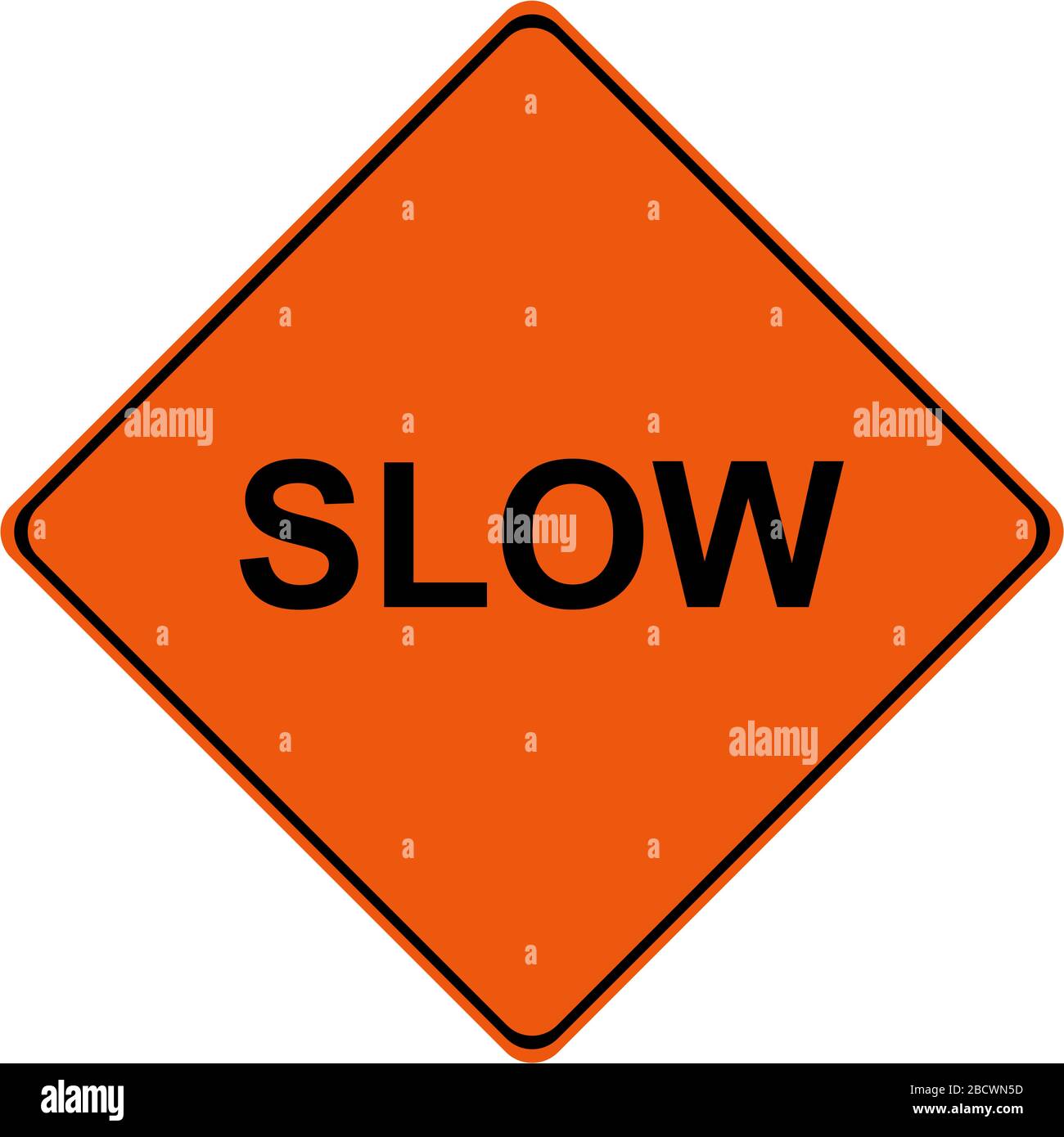 Slow traffic warning sign Stock Photo - Alamy