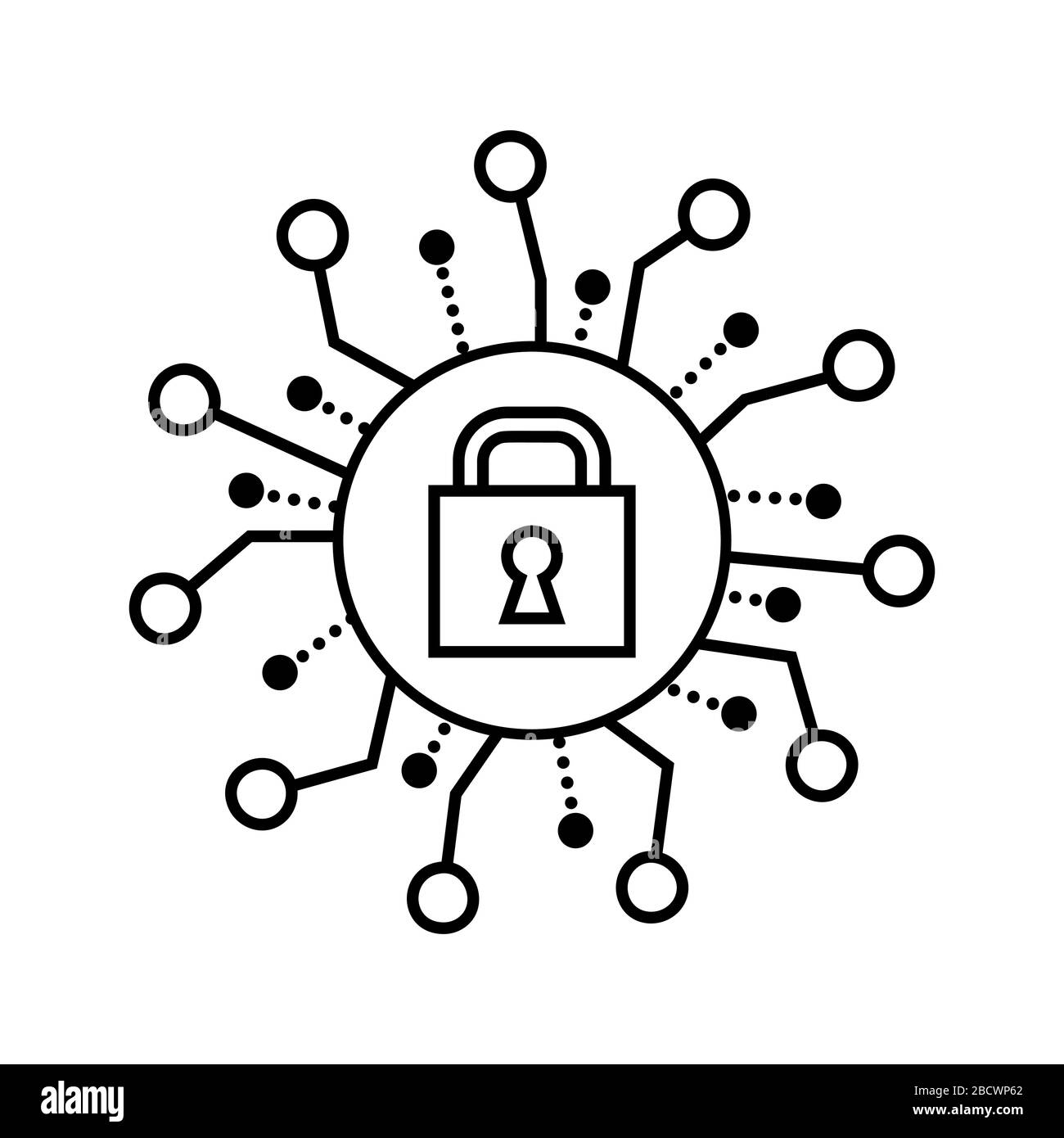 Cyber Security Padlock icon vector. Lock flat sign Stock Vector Image ...