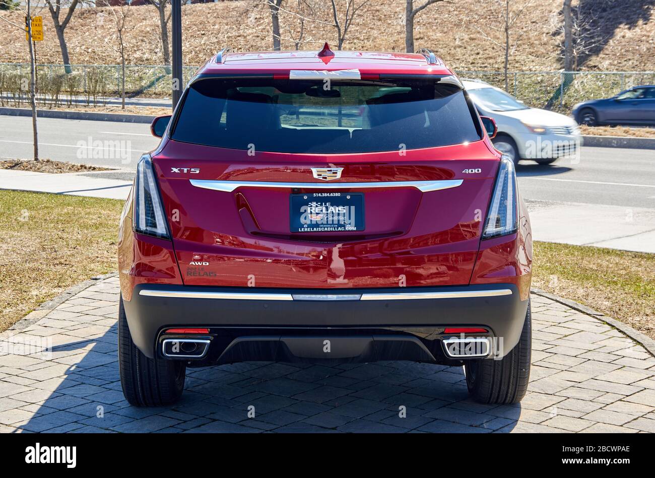 Montreal, Canada - April 4, 2020: Cadillac XT5 400 red car at ...