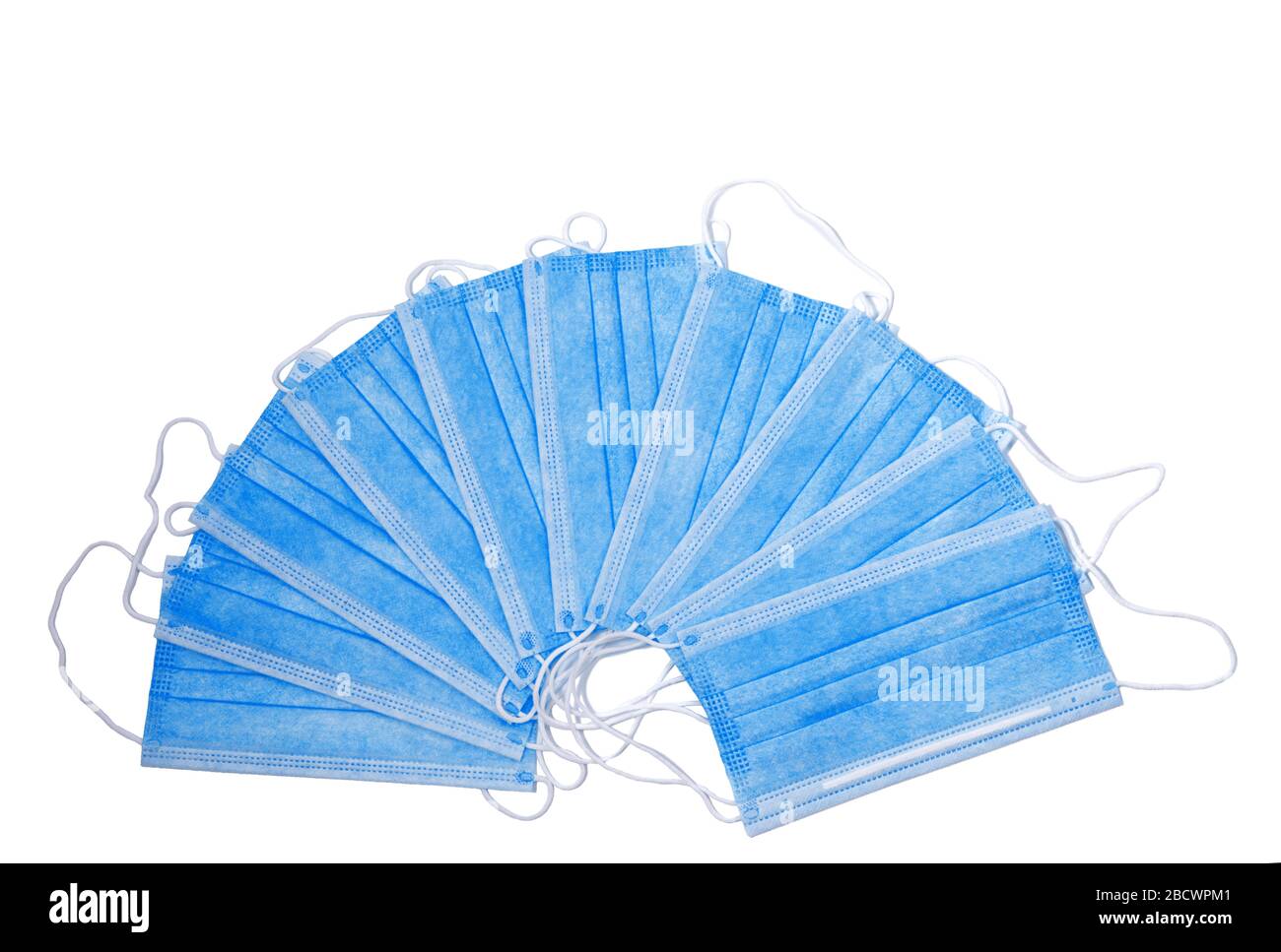 Blue and white protection respirator mask isolated on white background ...