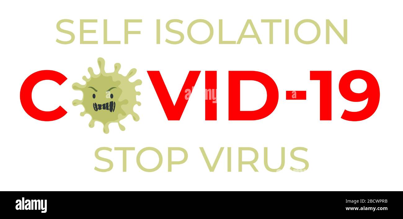 Covid-19, self isolation flat banner concept. Stay and work home ...