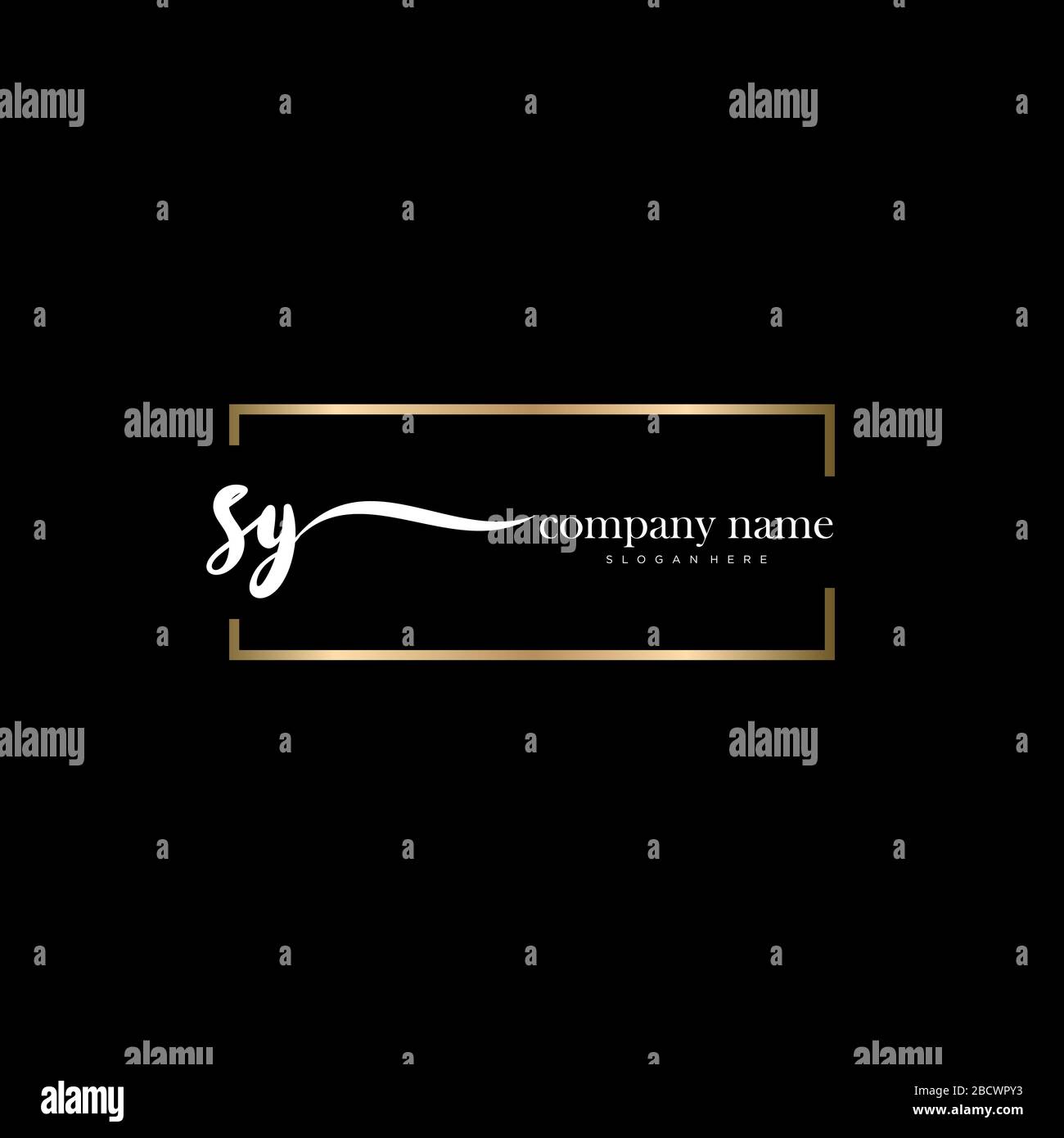 SY Initial Letter handwriting logo hand drawn template vector, logo for ...