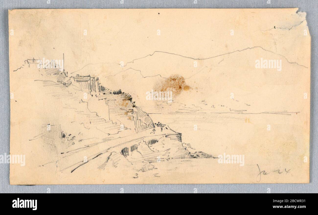 Italian Coast Town. Research in ProgressSteep coastal cliff, at left ...