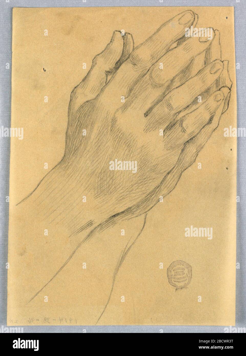 Study of Hands. Research in ProgressPalms together, in prayer position ...