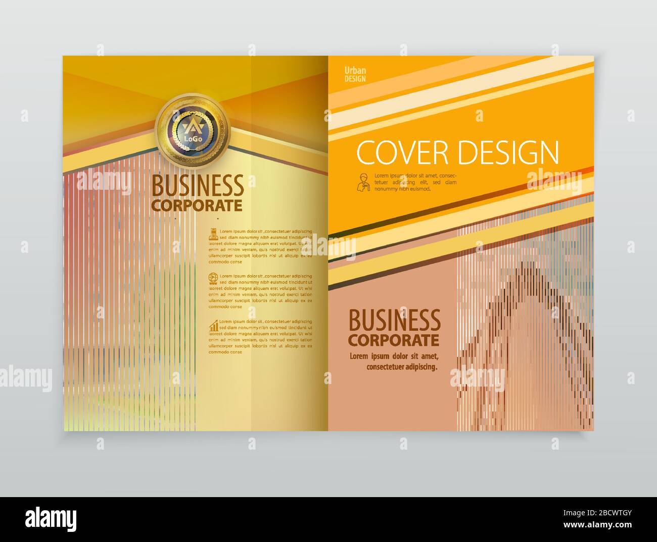 Yellow Business template. Flayer or advertising abstract background for ...