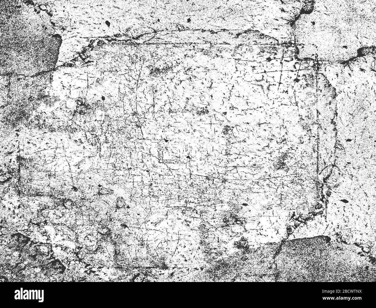 Distress old cracked concrete vector texture. EPS8 illustration. Black ...