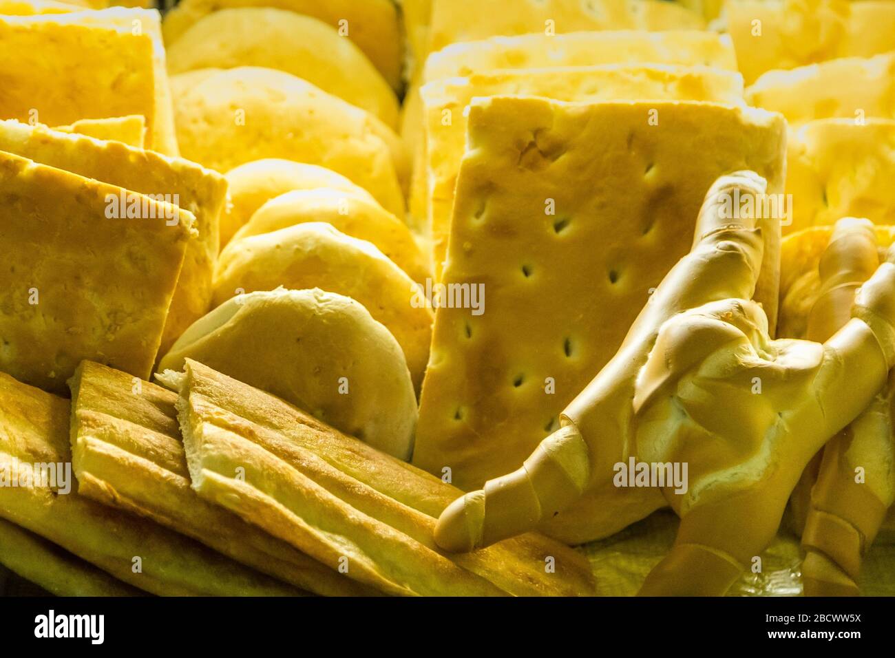 closeup of Italian breads in different shapes and kinds Stock Photo - Alamy