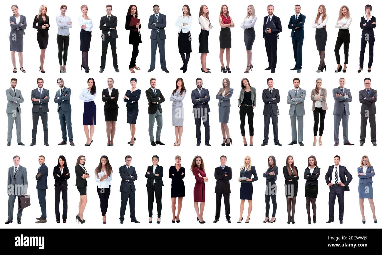 collage of a variety of business people standing in a row Stock Photo ...