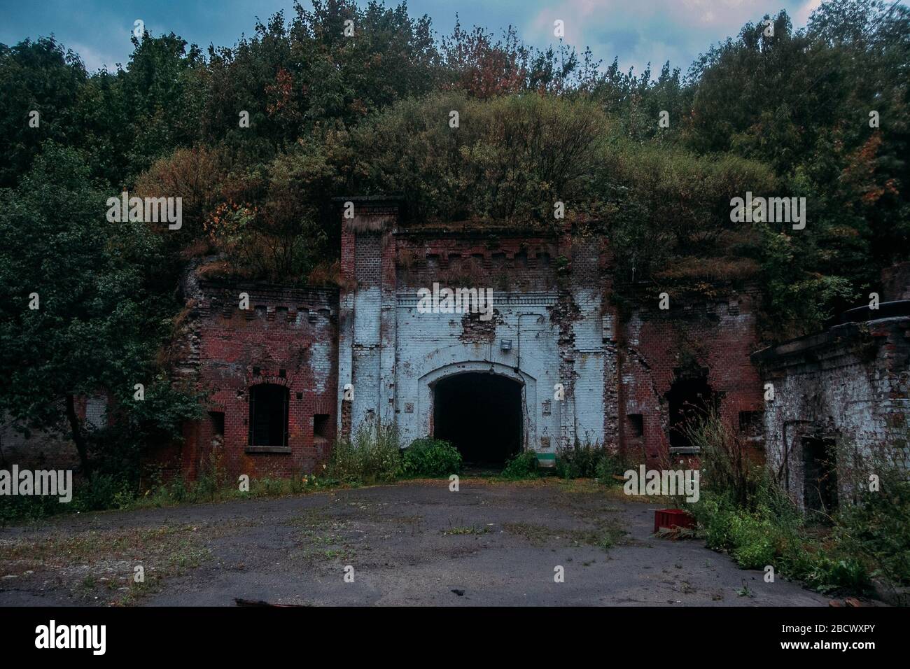 Entrance to abandoned Prussian fort King Frederick the first Stock ...