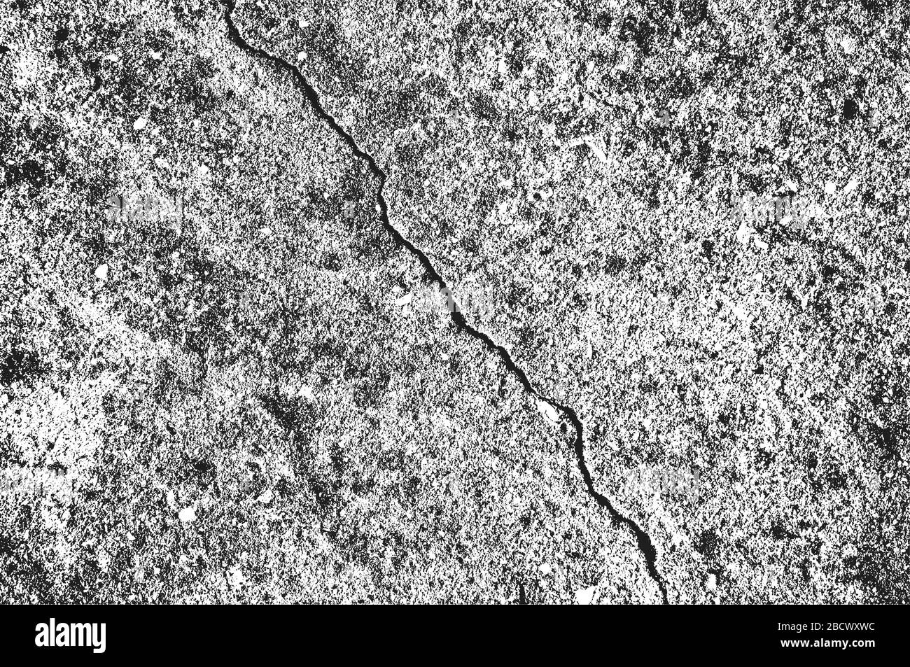 Distress old cracked concrete vector texture. EPS8 illustration. Black ...