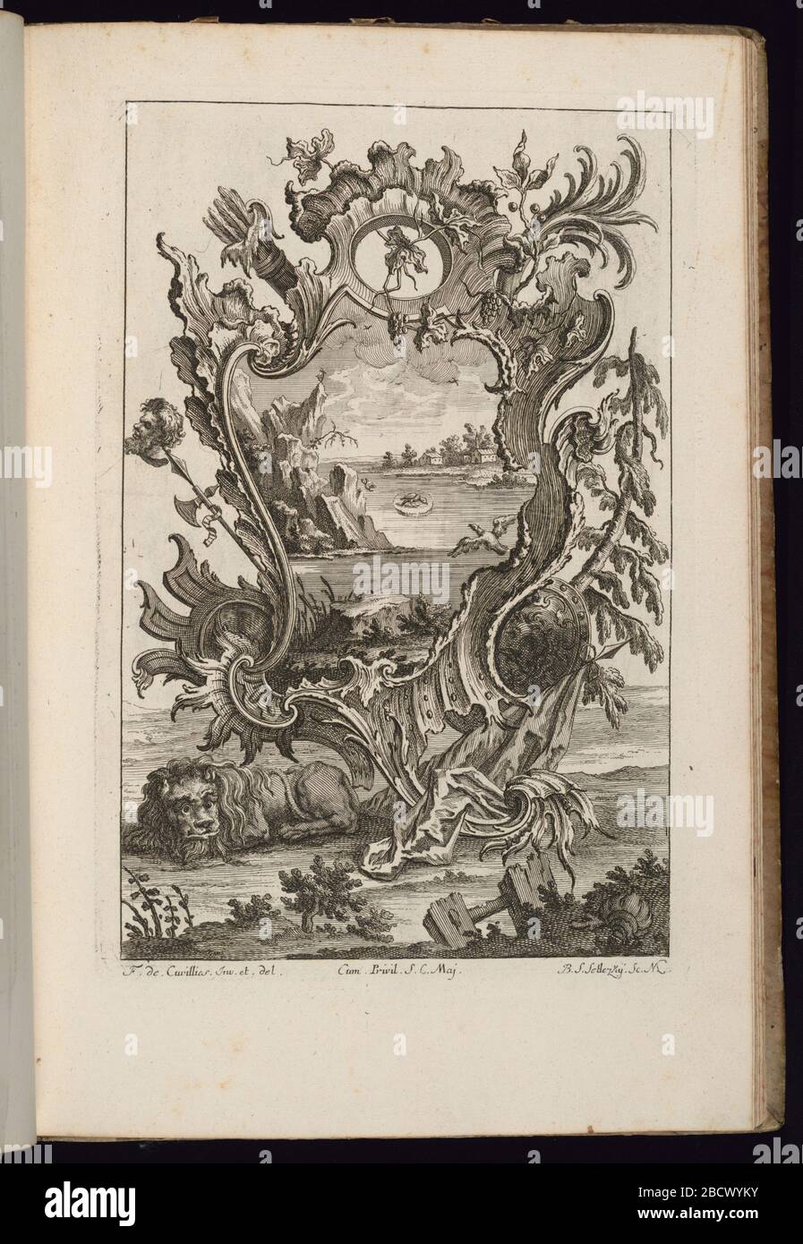Cartouche with Carquois and Lion Livre de Cartouches Irrguliers Book of ...