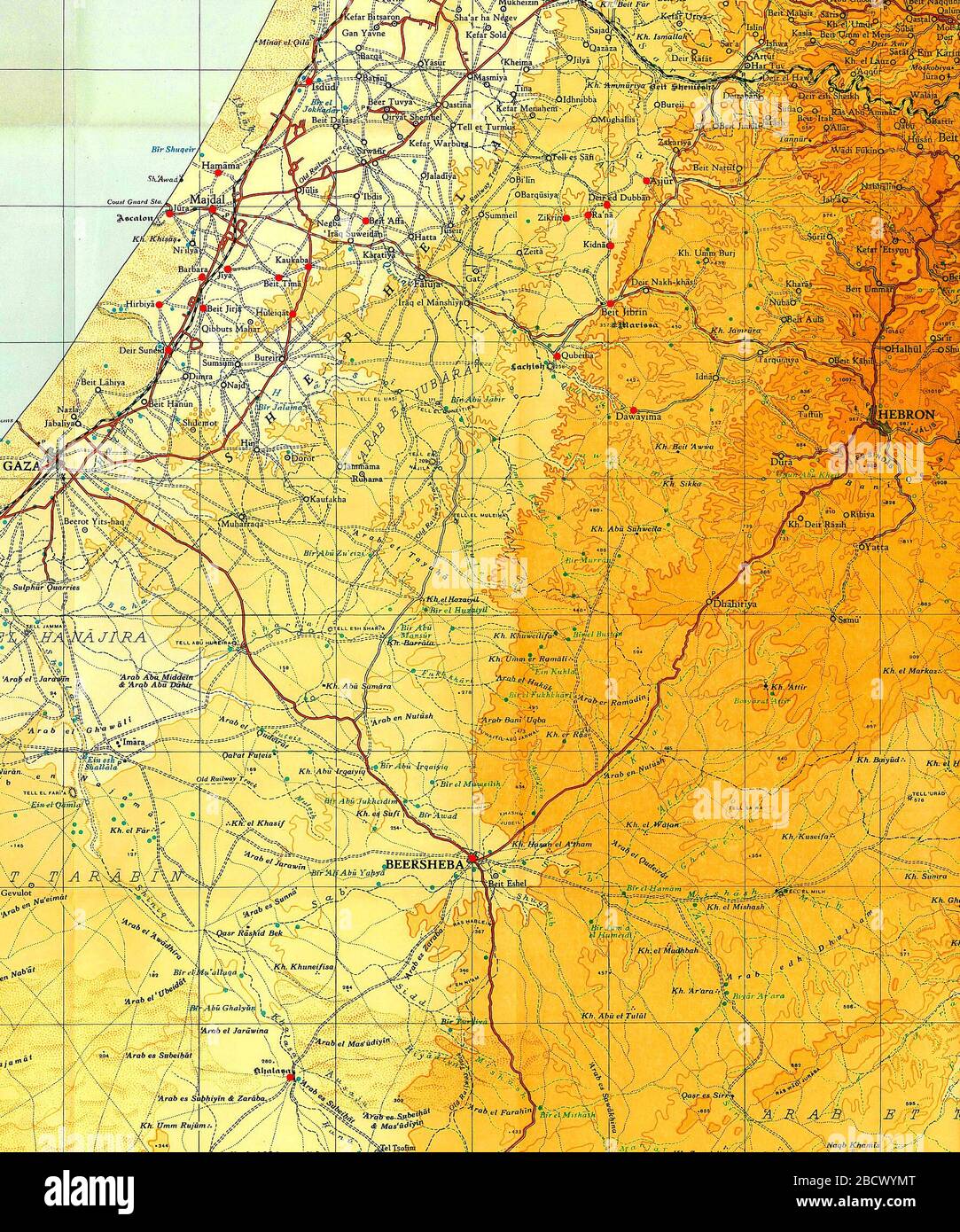 Palestine map 1946 hi-res stock photography and images - Alamy