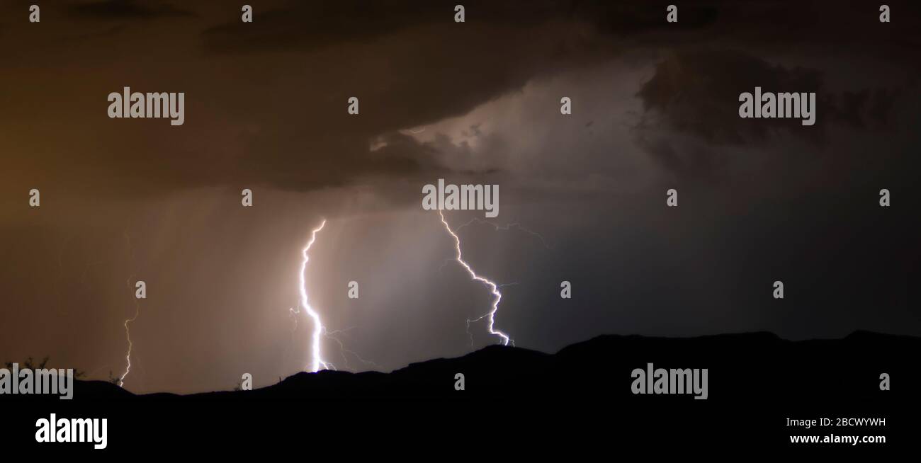 Monsoon Microburst lightning Stock Photo - Alamy