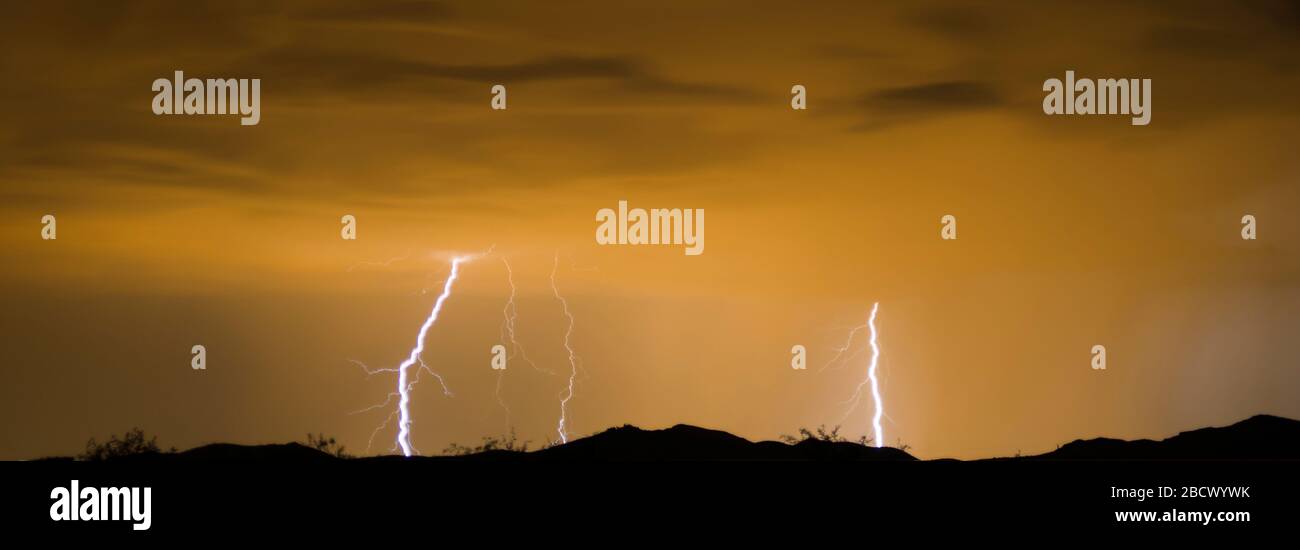 Monsoon Microburst lightning Stock Photo - Alamy