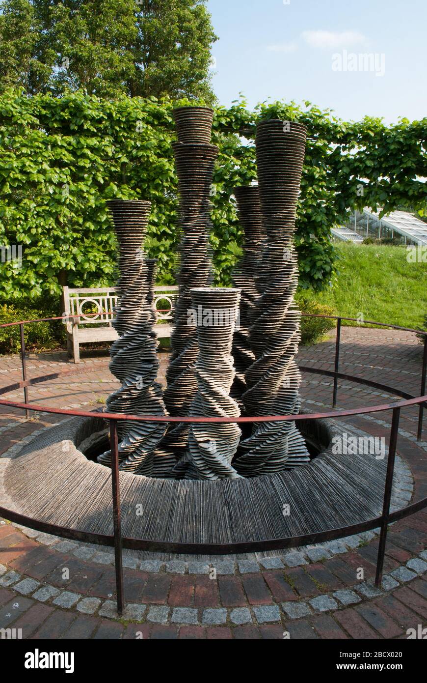 Seven Slate Towers Cut Slate Spiral Water Fountain Royal Botanic ...