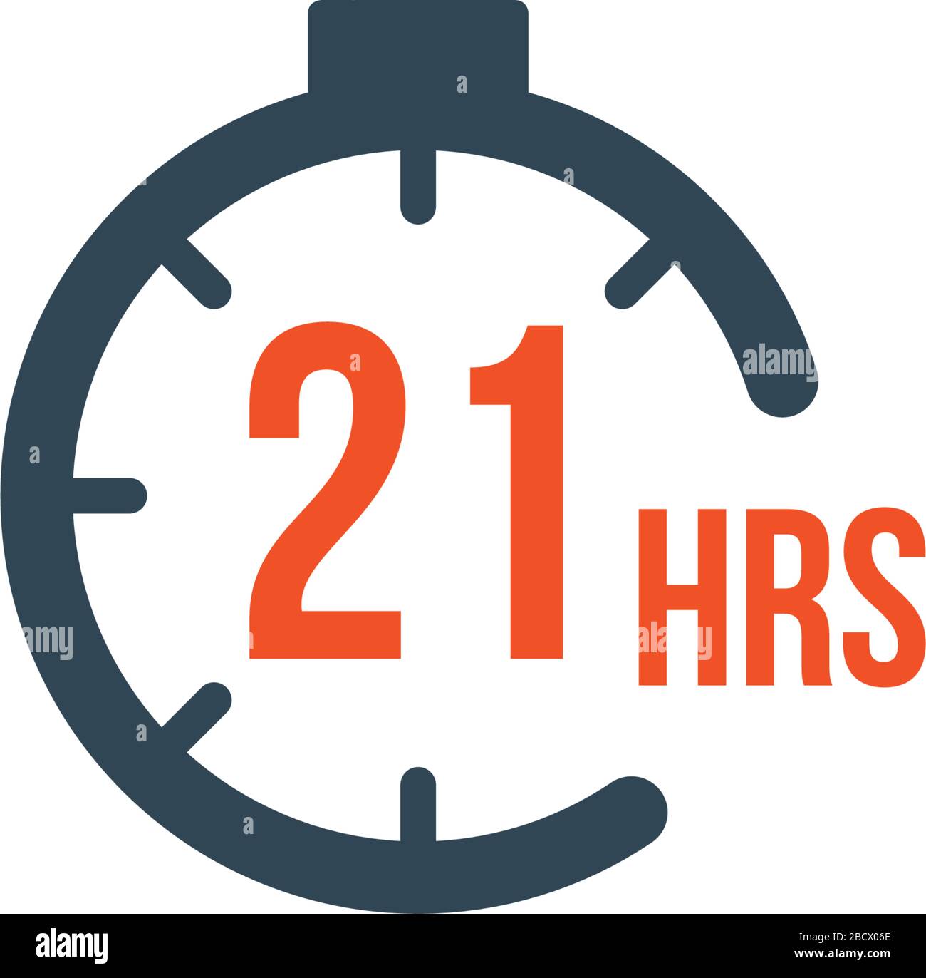 21 hours round timer or Countdown Timer icon. deadline concept ...