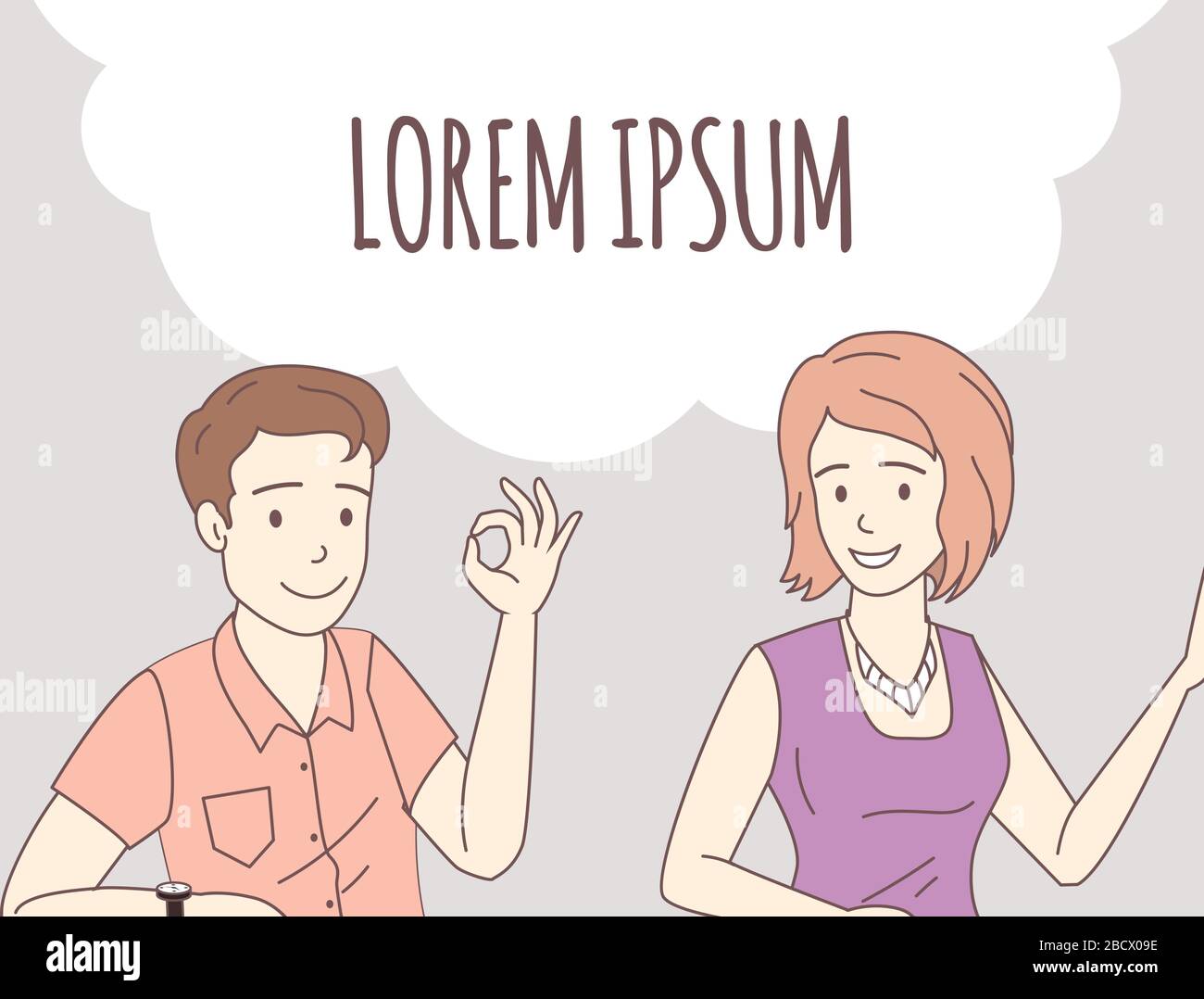 Smiling young friends in Stock Vector Images - Alamy