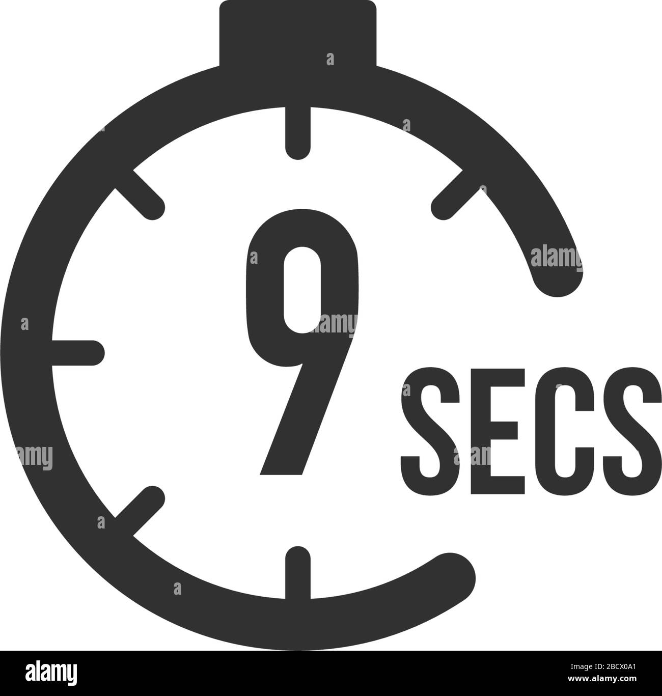 9 Seconds Countdown Timer Icon Set Time Interval Icons Stopwatch And