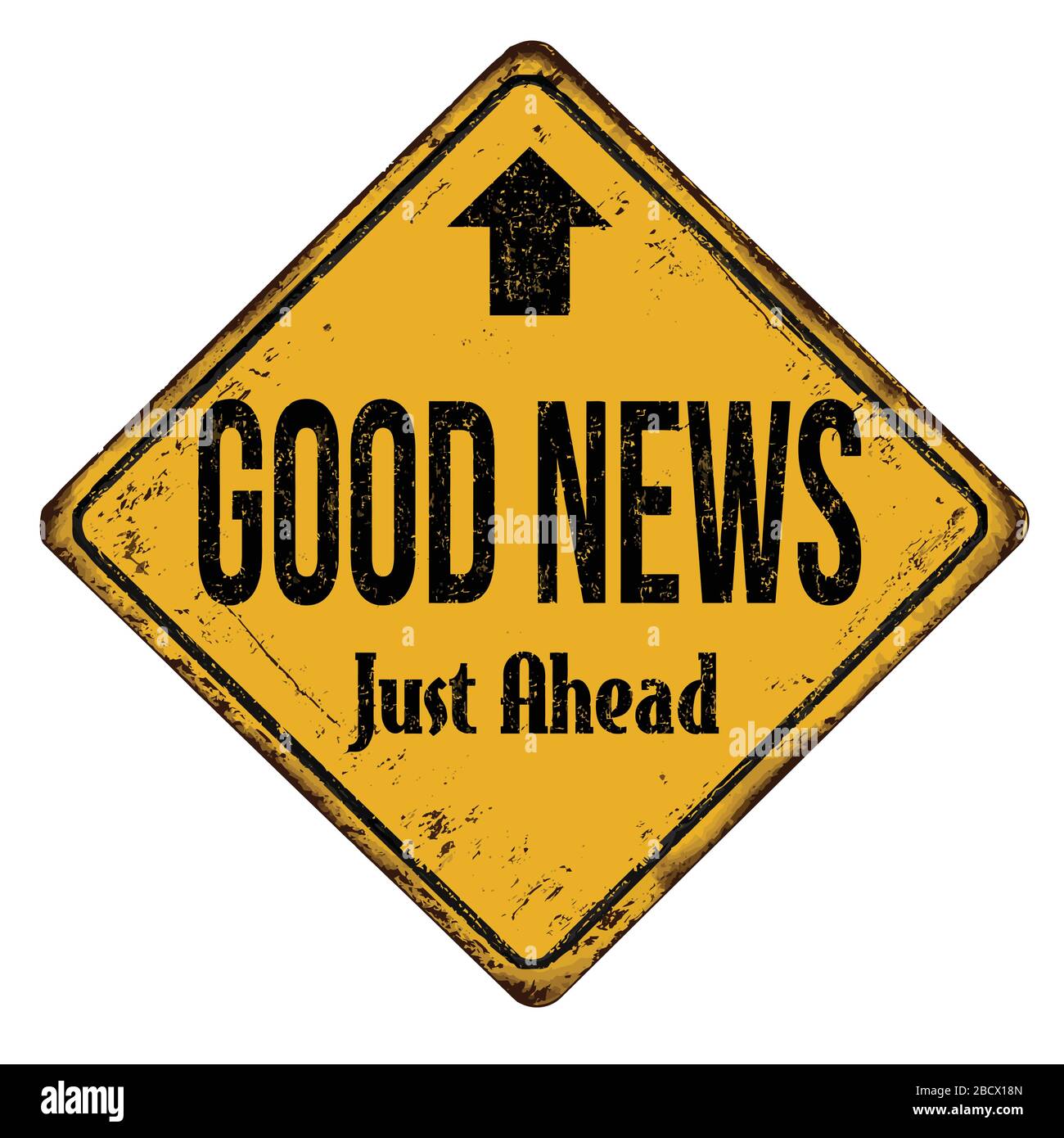 Good news vintage rusty metal sign on a white background, vector ...