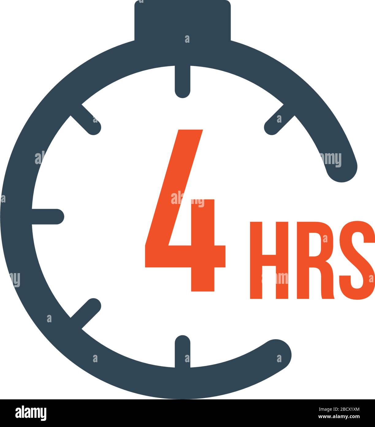 4 hours round timer or Countdown Timer icon. deadline concept. Delivery ...