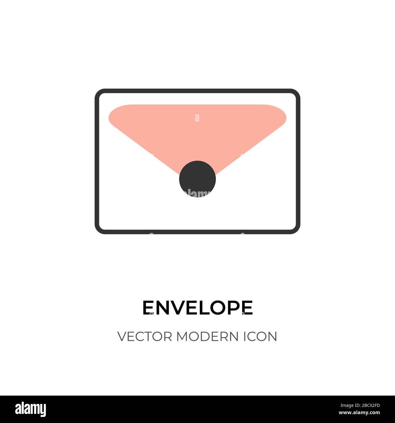 Envelope flat line icon. Contour pictogram design email letter. Simple ...